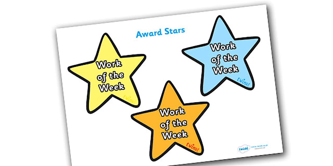 Work of the Week Award Star (teacher made) - Twinkl