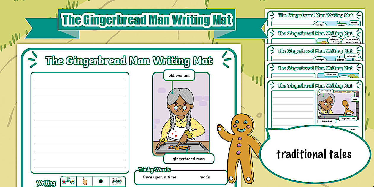 The Gingerbread Man Writing Mat