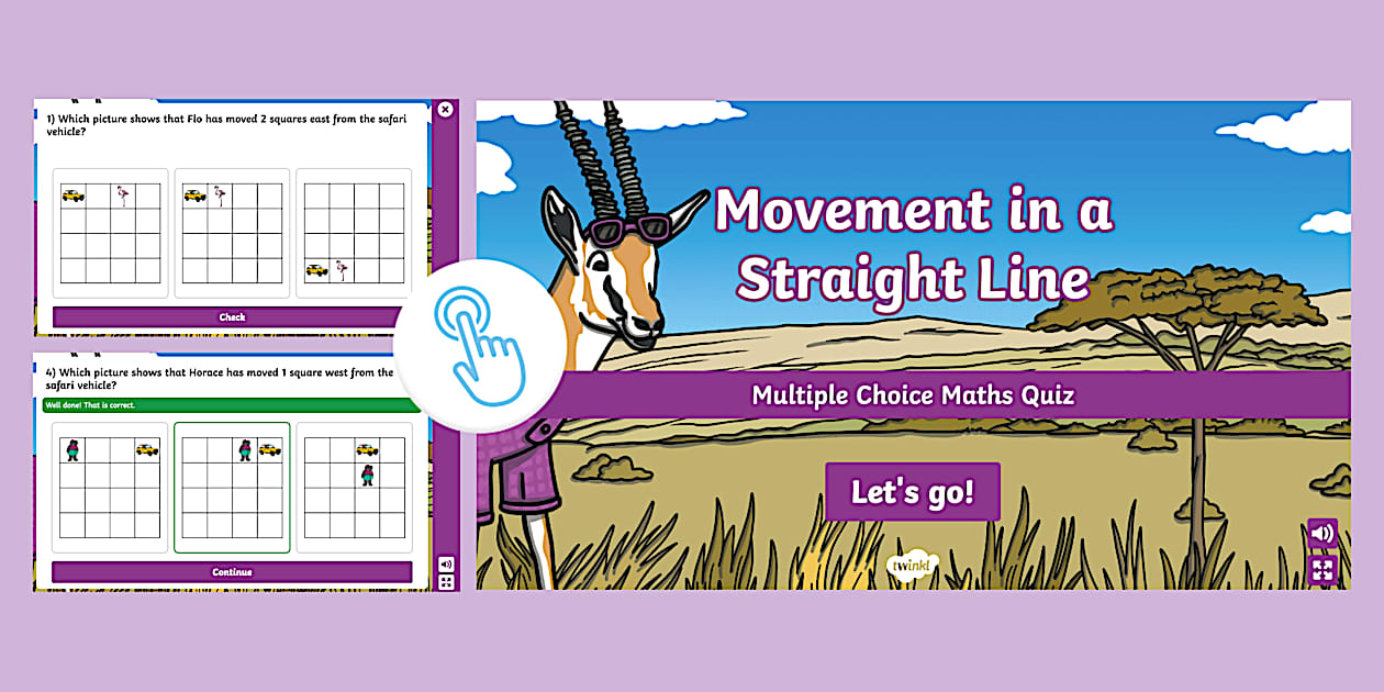 👉 KS1 Movement in a Straight Line Multiple Choice Maths Quiz