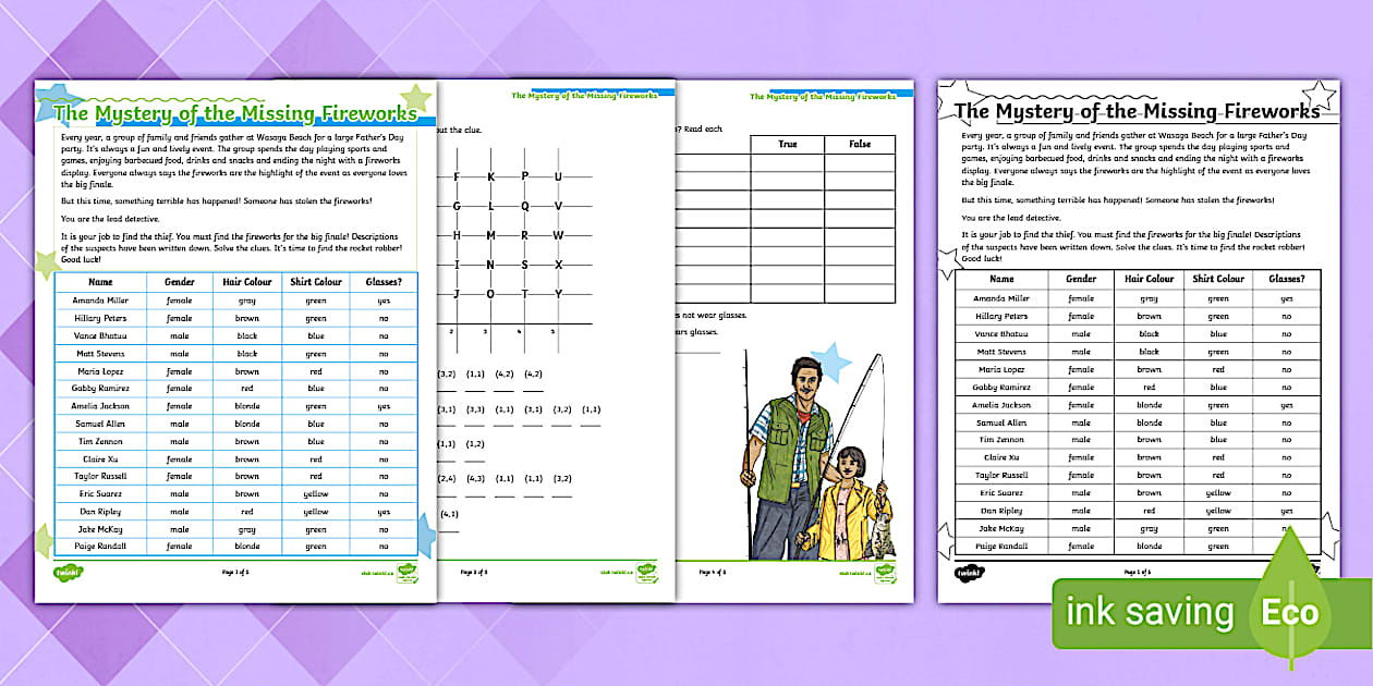 Father’s Day Math Mystery Activity Pack - Twinkl - CA