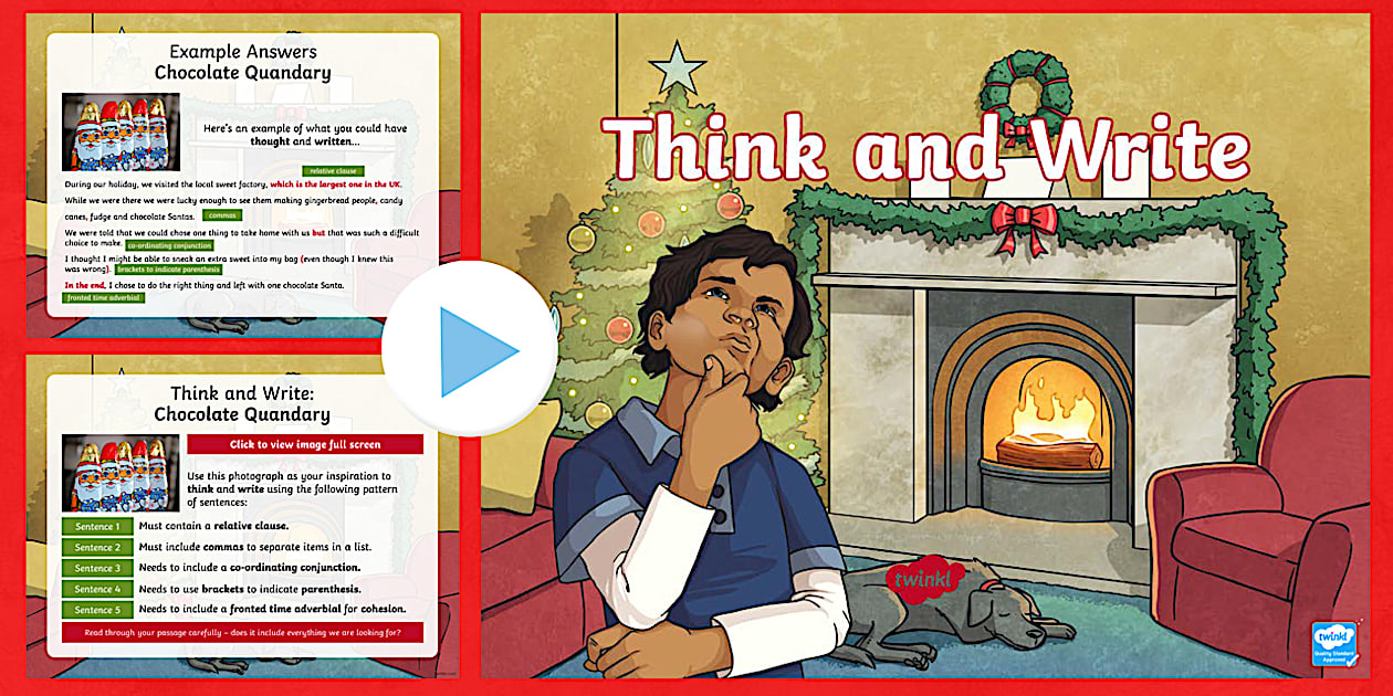 Year 5 Christmas Think and Write Morning Starter Activity PowerPoint