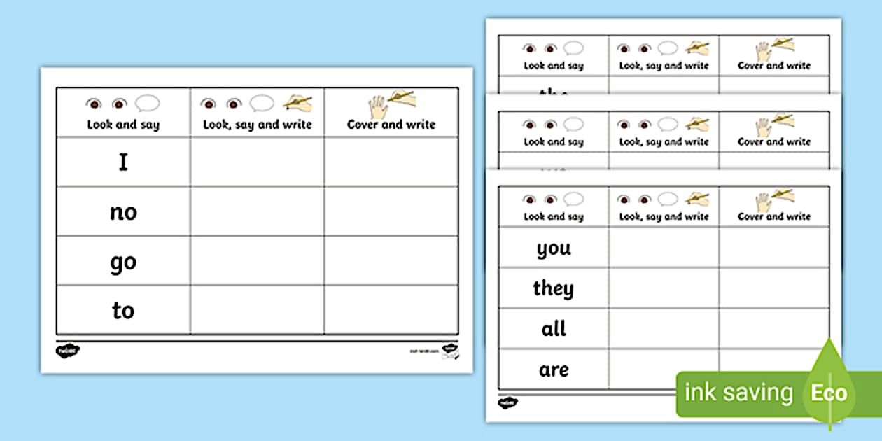 Tricky Words on Writing Practice Worksheets | Primary