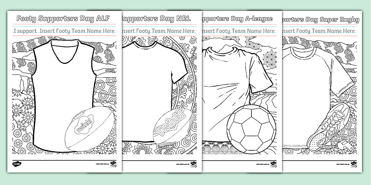 Footy Colours Day Team Supporter Editable Posters - Twinkl