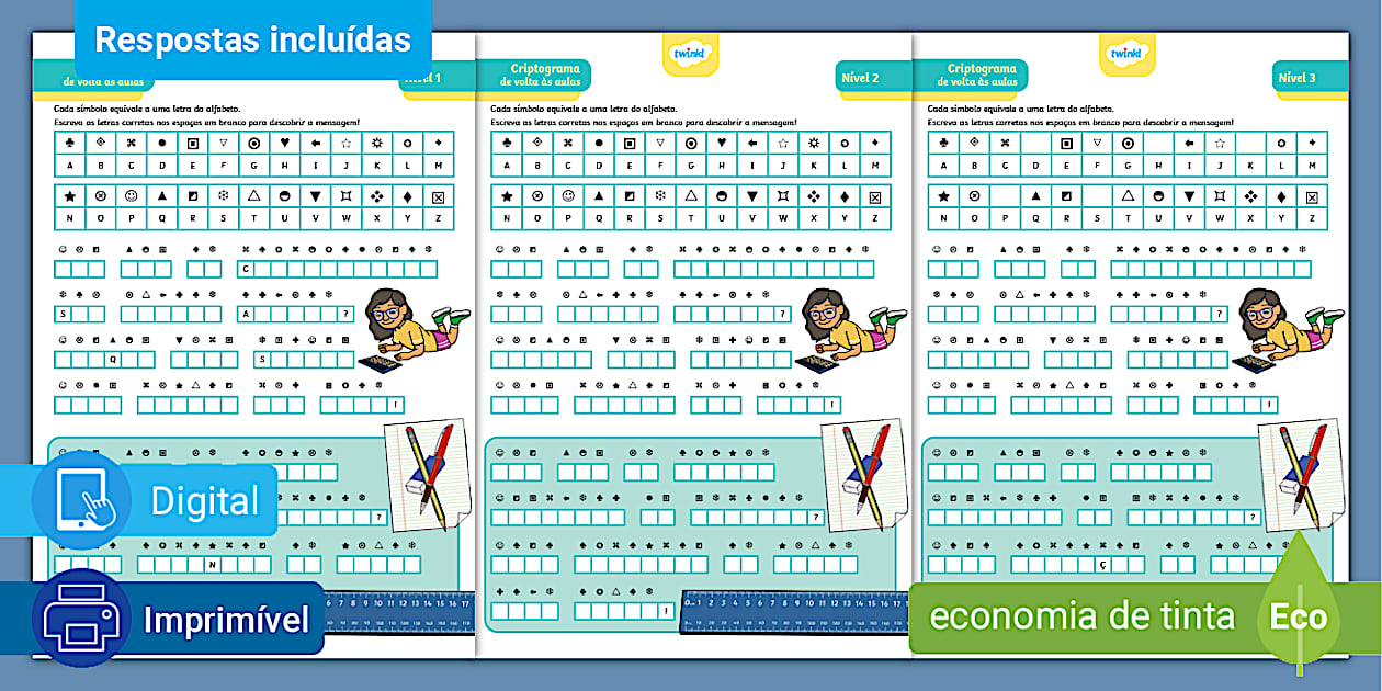 Criptograma de volta às aulas (creat de profesori) - Twinkl