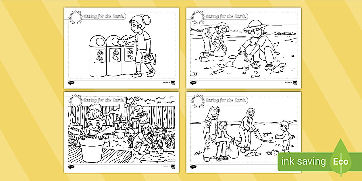 Caring for the Earth Colouring Sheets (teacher made)
