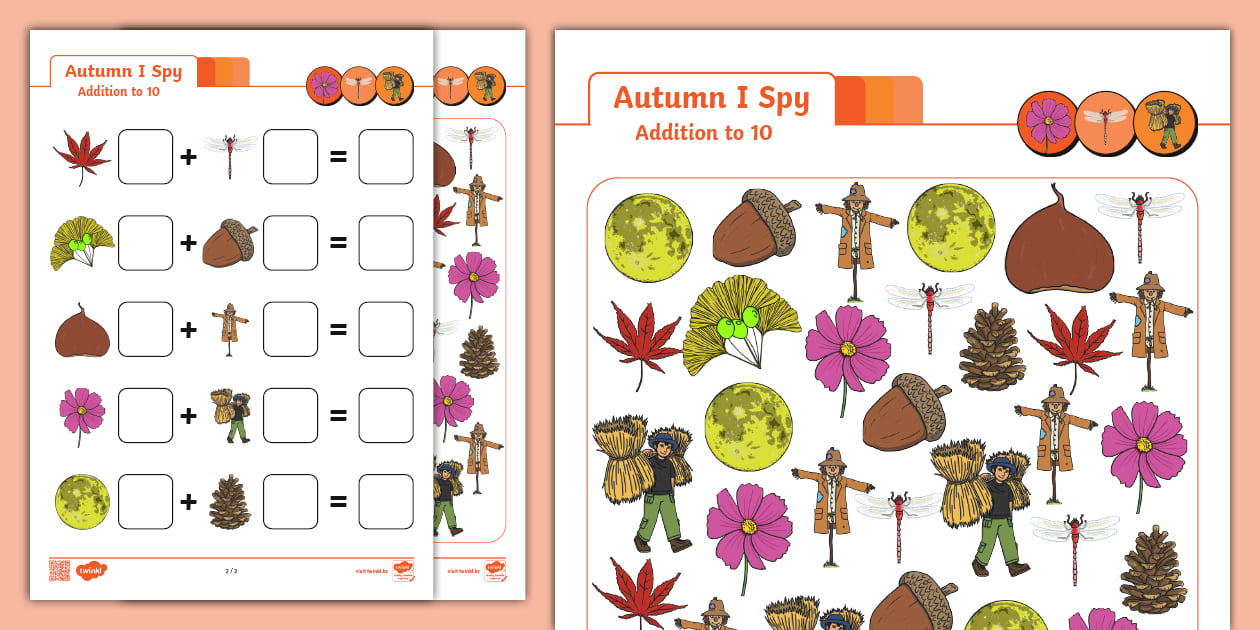 08 Teacher I Am Done ⅼ Autumn I Spy Addition to 10