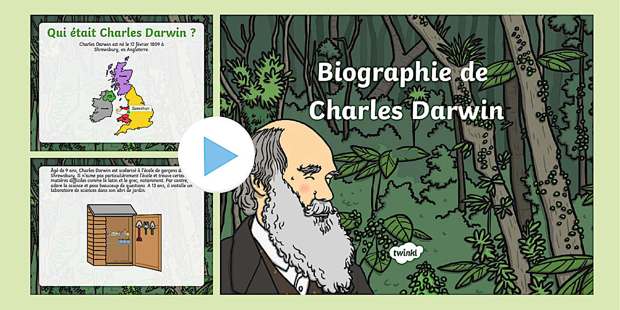 Biographie de Charles Darwin - PowerPoint (teacher made)