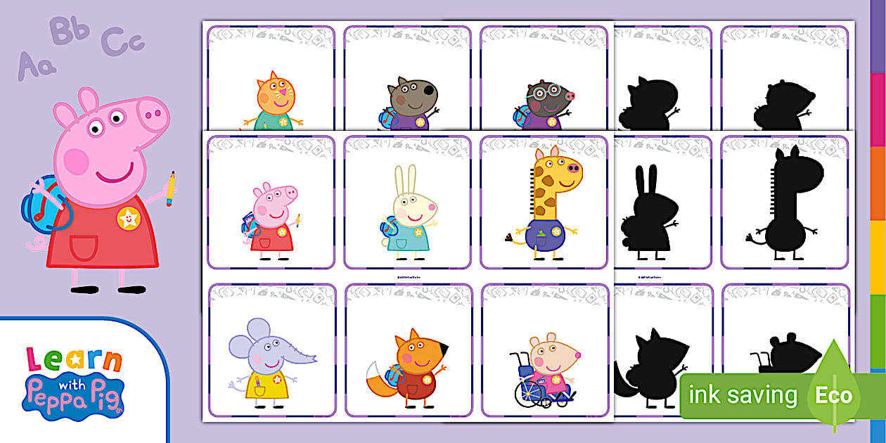 FREE! - 👉 Peppa Pig: Shadow Matching Cards - Twinkl