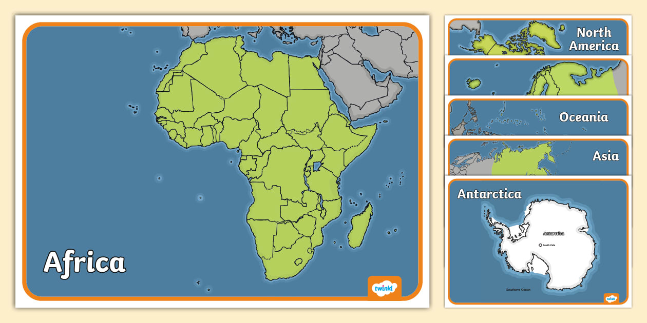 KS1 Blank Continents Maps for Kids | Printable Resources