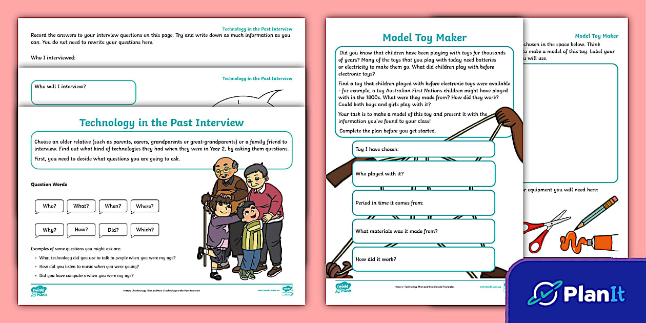 Yr 2 HASS History Technology Then & Now Home Learning Tasks