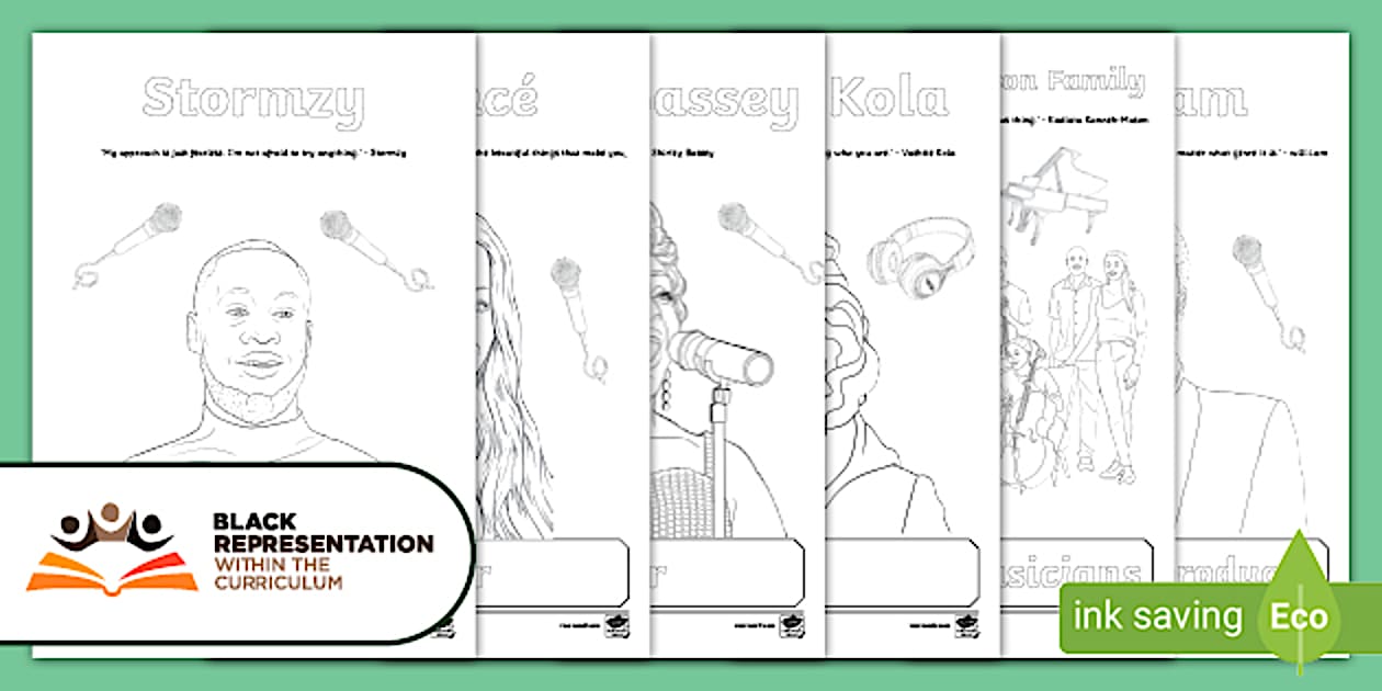 KS2 Black Musicians Colouring Sheets (teacher made) - Twinkl
