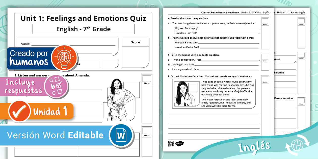 Inglés | 7° Básico | Unit 1 | Feelings and Emotions
