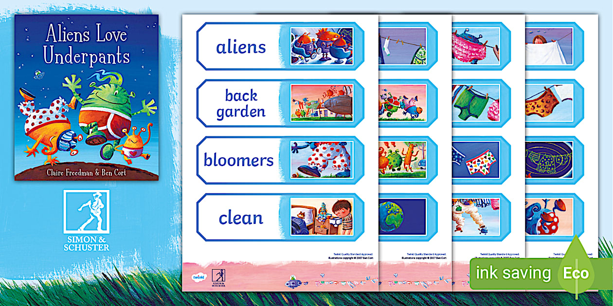 Aliens Love Underpants Word Cards | Twinkl (teacher made)