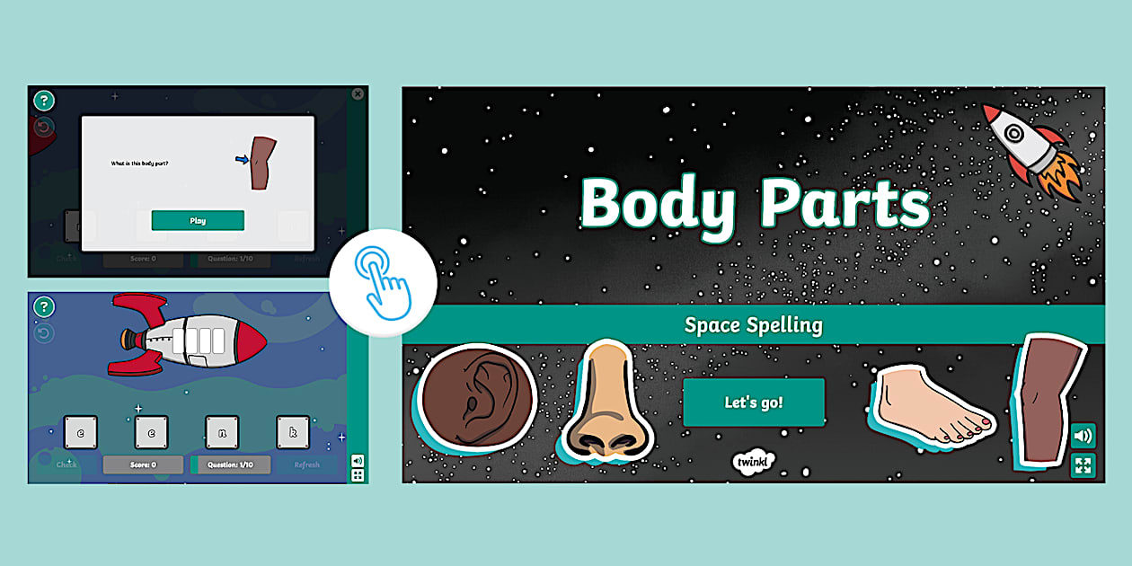 Body Parts Interactive Space Spelling (Teacher-Made)