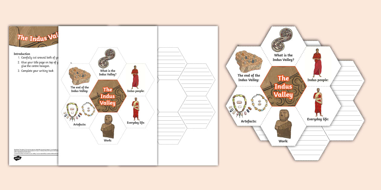 The Indus Valley Hexagon Writing Template - Twinkl