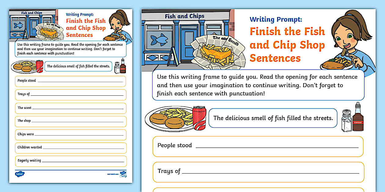 Writing Prompt: Finish the Fish and Chip Shop Sentences