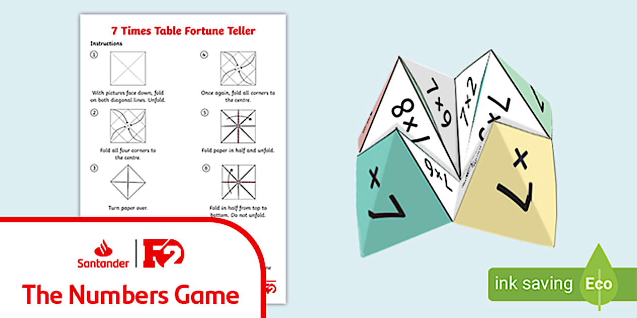 FREE! - 👉 The Numbers Game: 7 Times Table Fortune Teller [Very Hot]