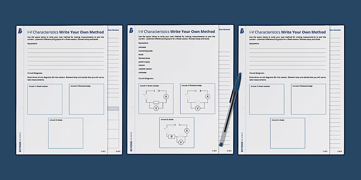 IV Characteristics Write Your Own Method (teacher made)