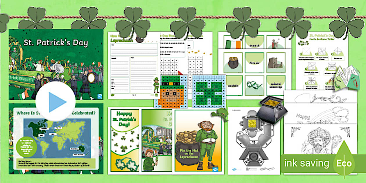St. Patrick's Day Activity and Craft Celebration Pack