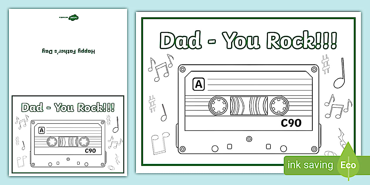 Dad Rocks (Father's Day Card Template) (teacher made)
