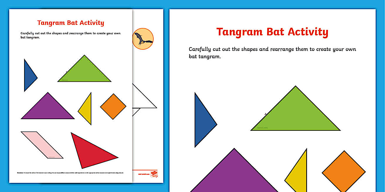 👉 Bat Tangram Puzzle Activity (teacher made) - Twinkl