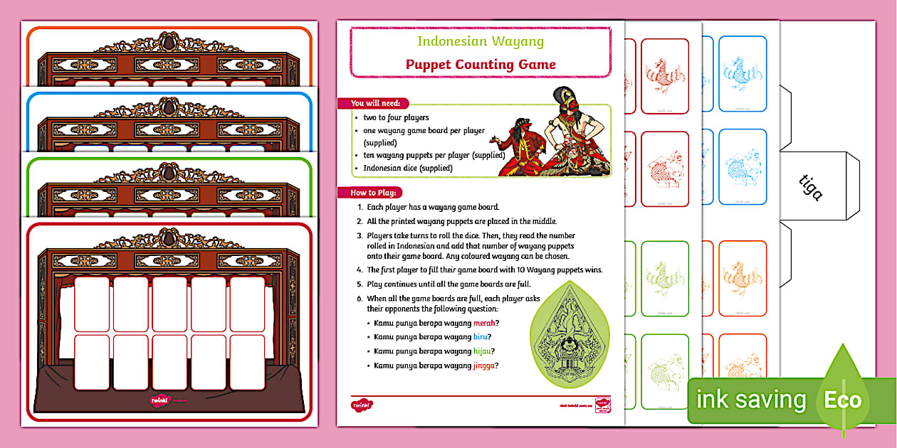 Wayang Counting Dice Game Indonesian (teacher made) - Twinkl