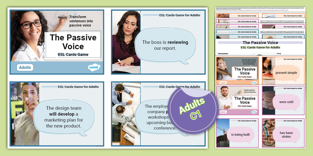 ESL The Passive Voice Cards Game [Adults, C1] (teacher made)