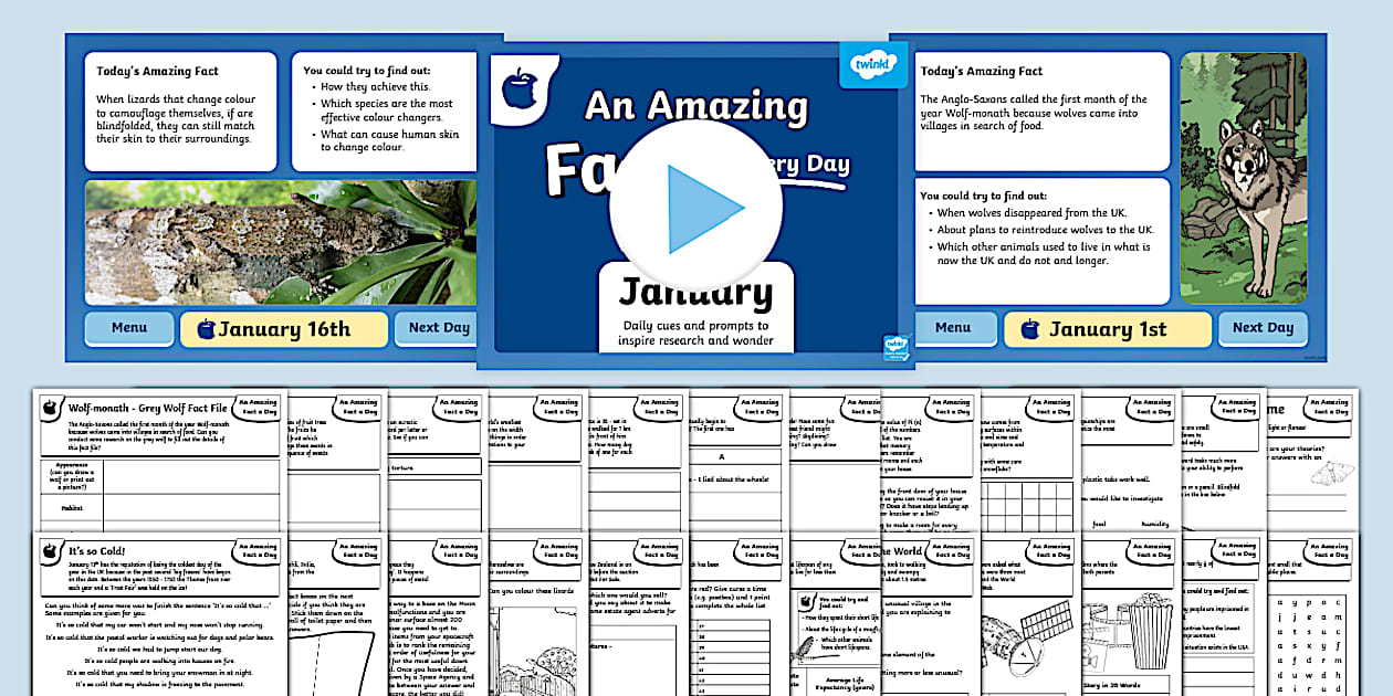 Amazing Fact a Day January Activity Pack