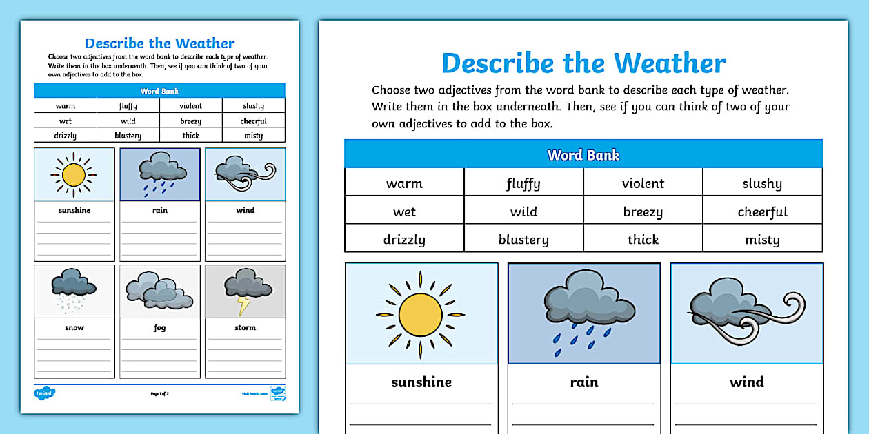 Describe the Weather Activity - KS1 (teacher made) - Twinkl