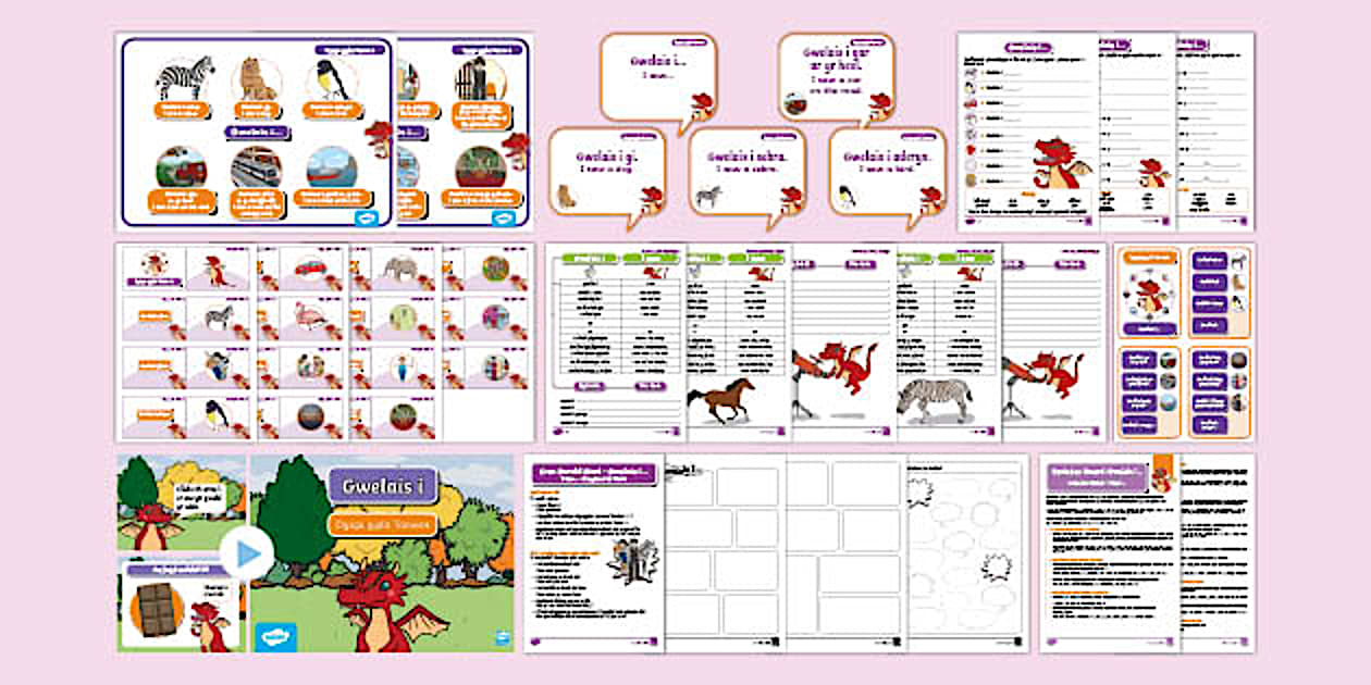 Learn Welsh: SPecyn 10 Gwelais i... I saw... Lesson Ideas
