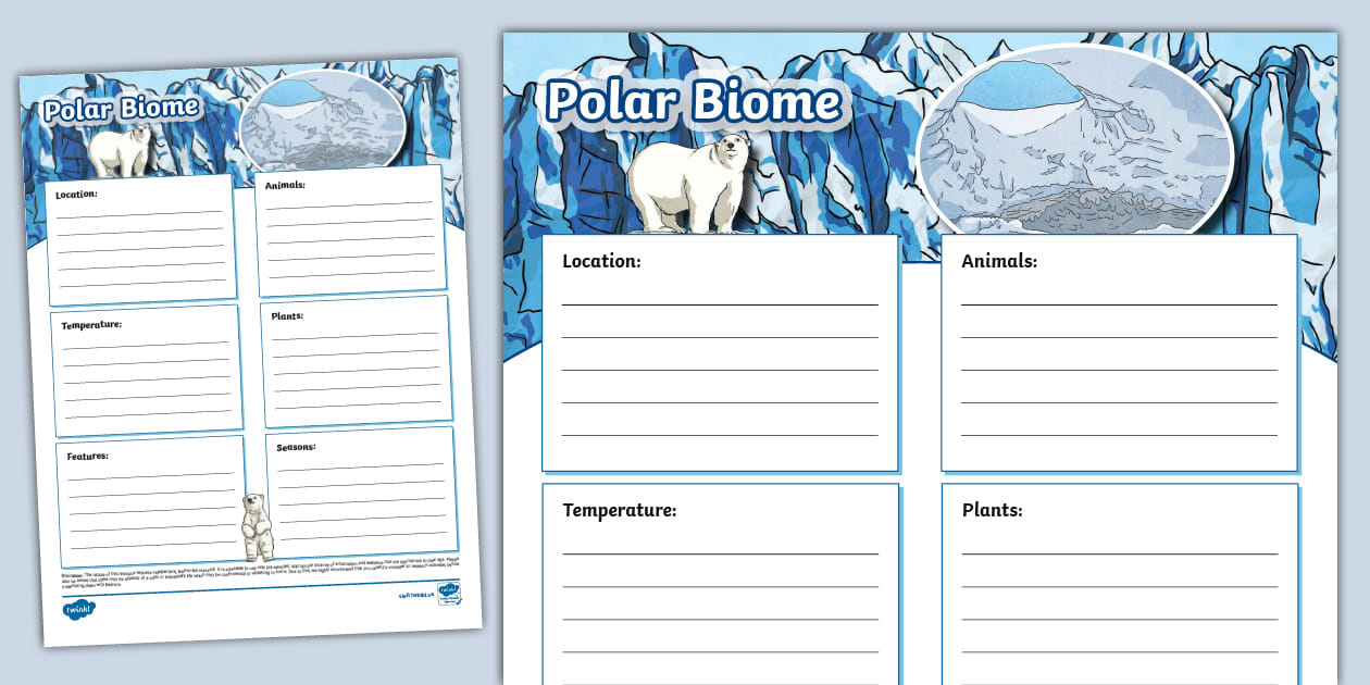 Polar Biome Fact File Template (teacher made) - Twinkl