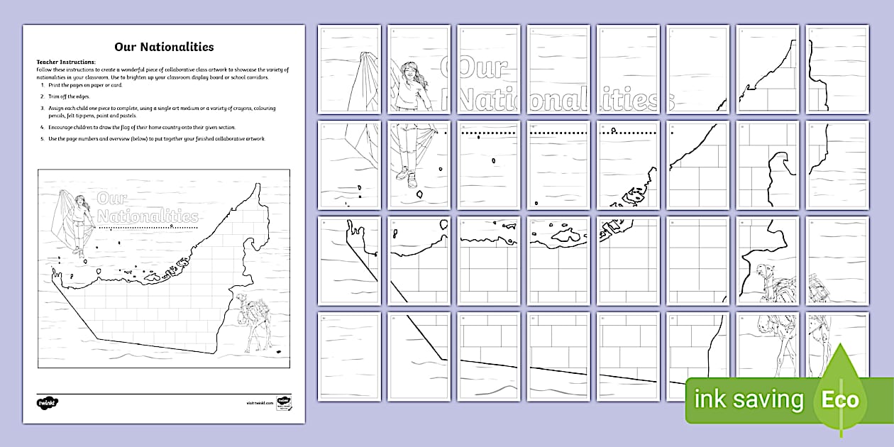 Our Nationalities Collaborative Art Piece KS2 (teacher made)