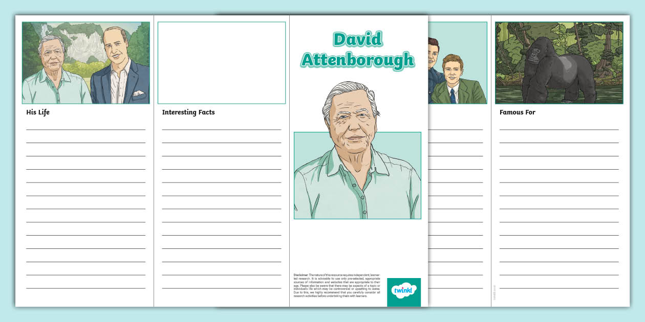 David Attenborough Leaflet Template (teacher made) - Twinkl