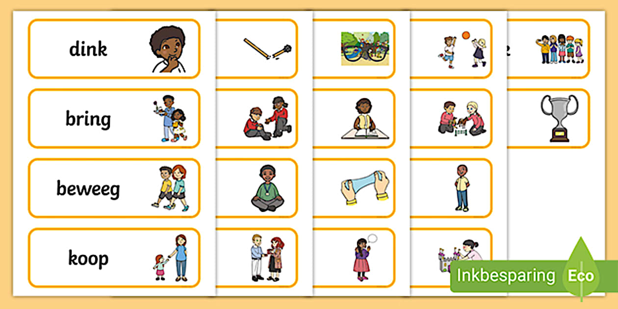 Editable STOMPI - Werkwoorde Woordkaarte - Twinkl