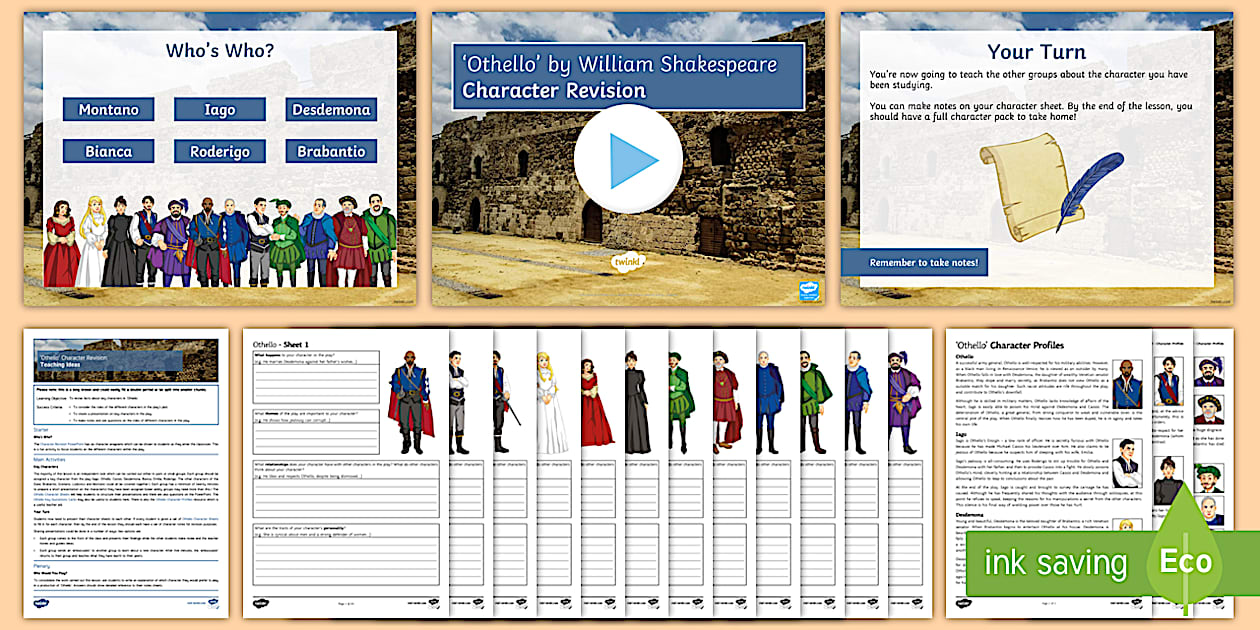 GCSE Othello Character Revision Lesson Pack (teacher made)