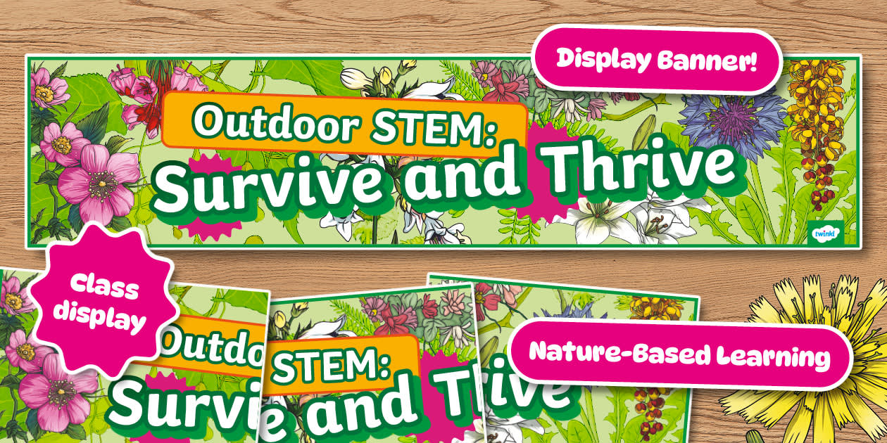 Outdoor STEM Display Banner: Survive and Thrive - Twinkl