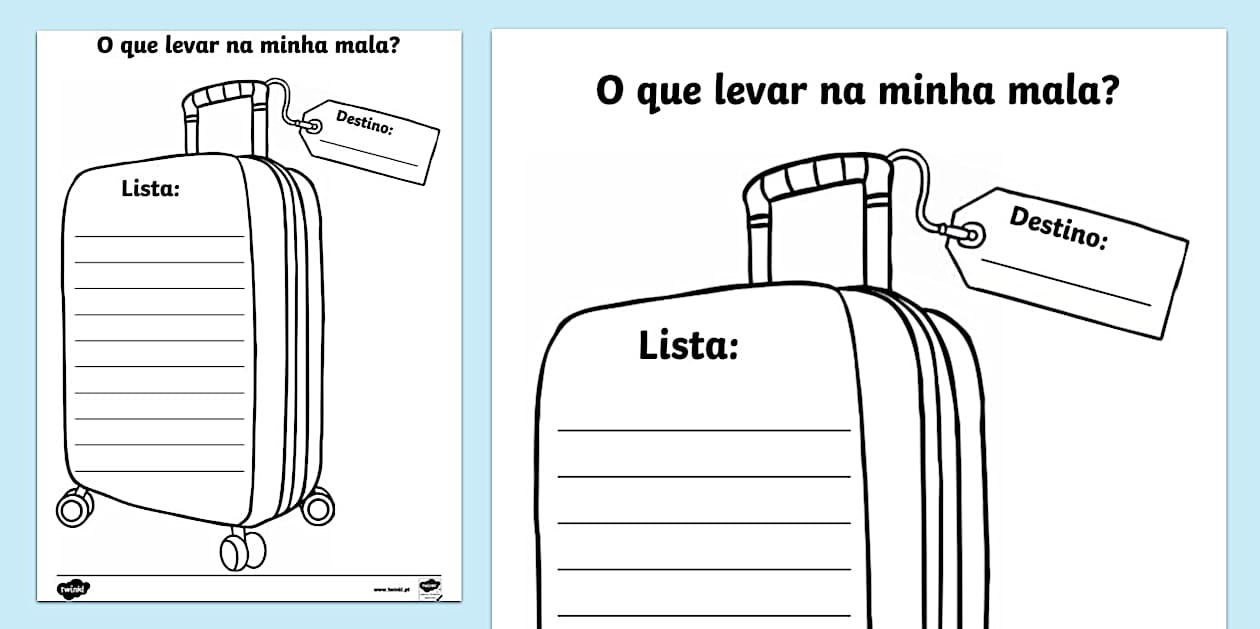 Atividade: O que levar na minha mala? (Teacher-Made) Atividade: O que levar na minha mala? (Teacher-Made)