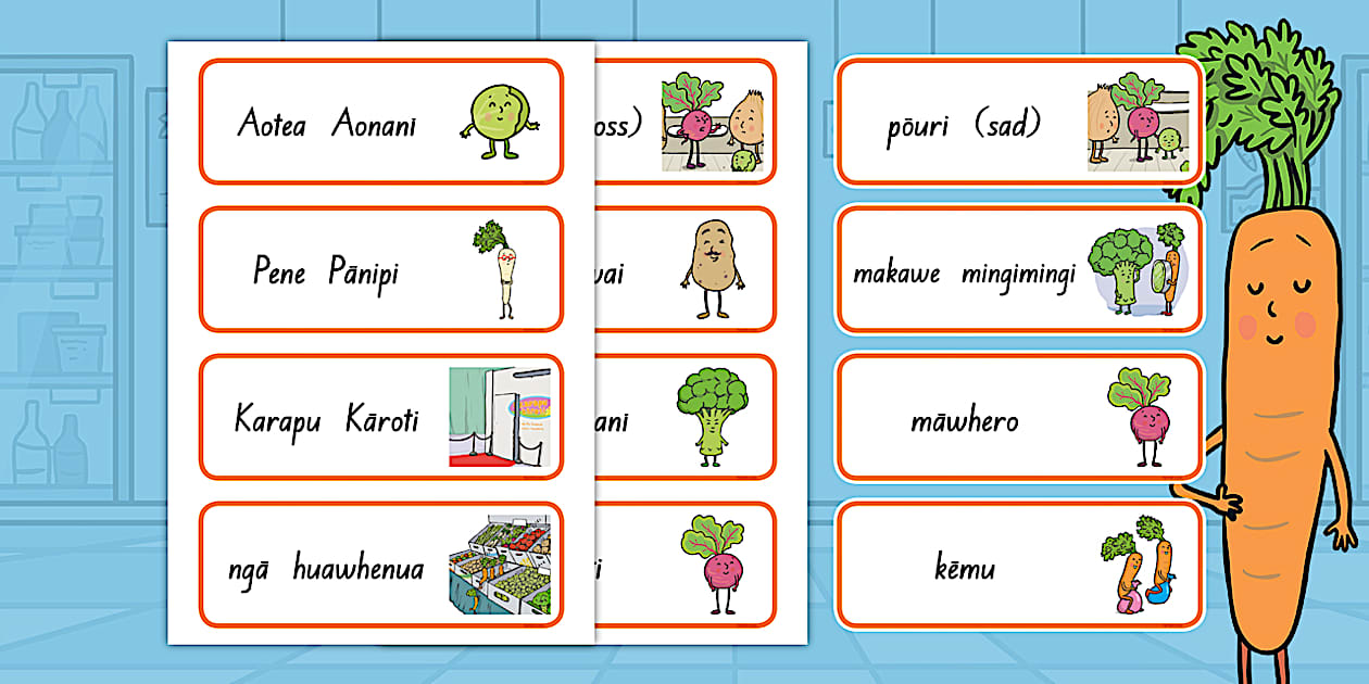 Carrot Club/Karapu Kāroti Word Cards (teacher made)