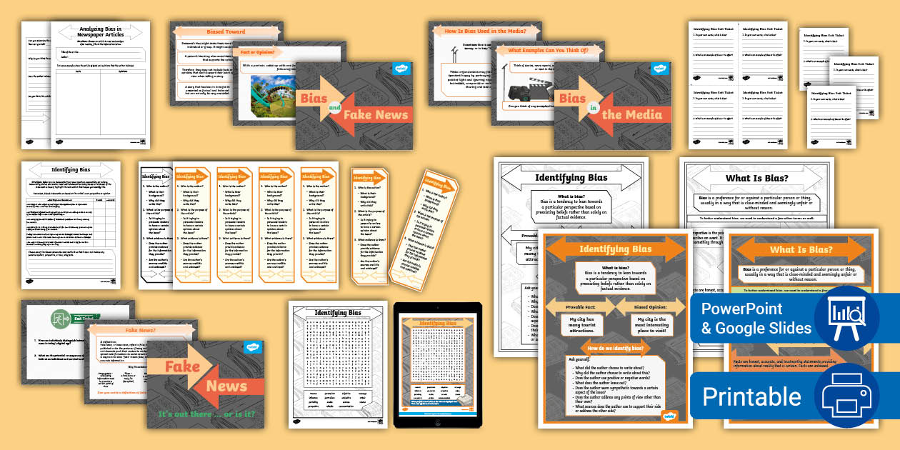 Identifying Bias Activity Pack for 6th-8th Grade - Twinkl