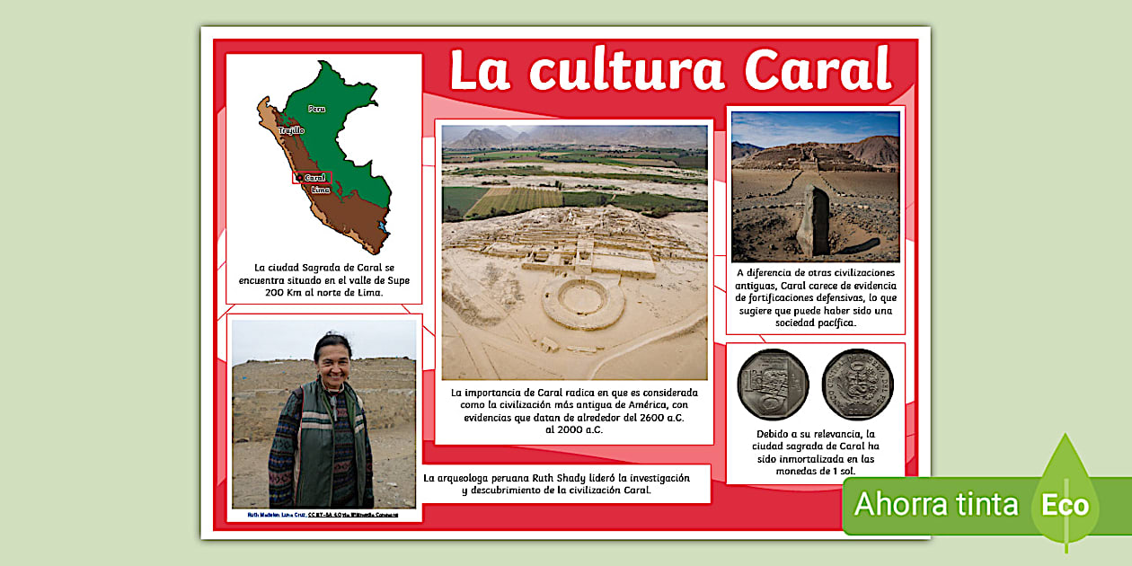 Lámina escolar de la cultura Caral - Twinkl Perú