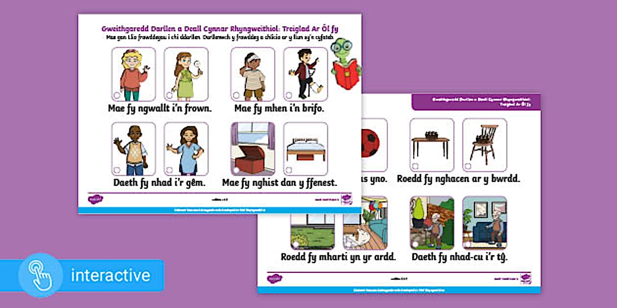 Gweithgaredd Darllen a Deall Cynnar Rhyngweithiol: Treiglad Ar Ôl 'Fy'