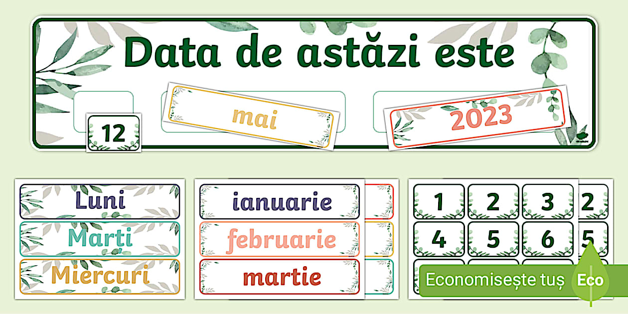 Calendar cu temă botanică – Pachet cu materiale - Twinkl