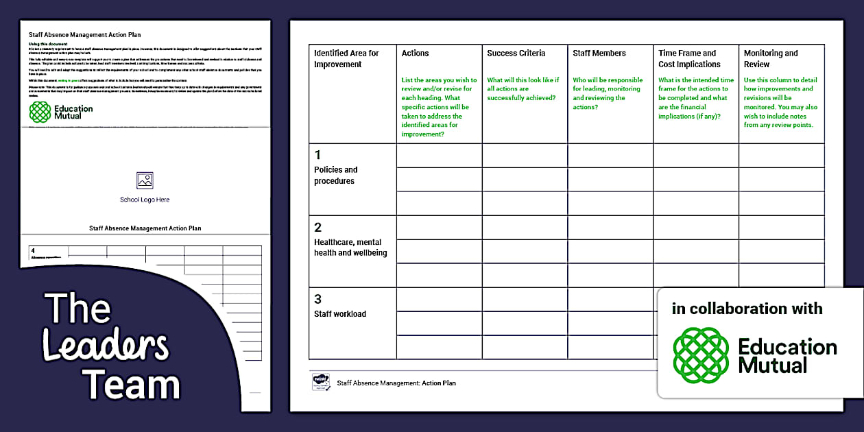 Staff Absence Management Action Plan - SLT