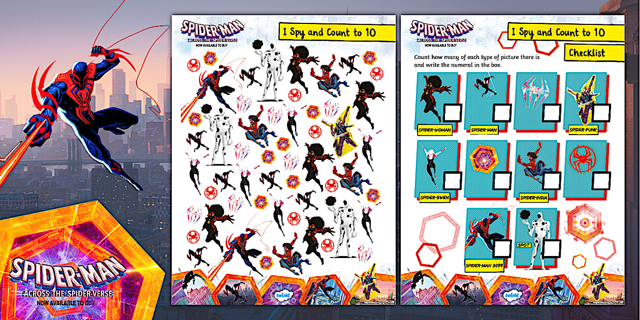 FREE! - Spider-Man™: I Spy and Count to 10 Math Activity