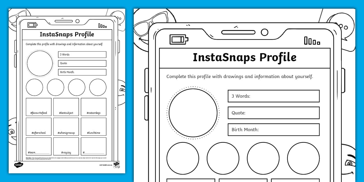 All About Me Profile Activity Sheet - 3-6 (teacher made)