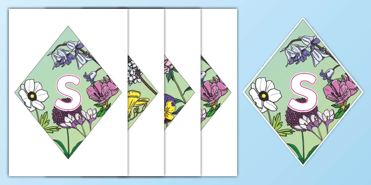 Spring Rhombus Display Shapes (teacher made) - Twinkl