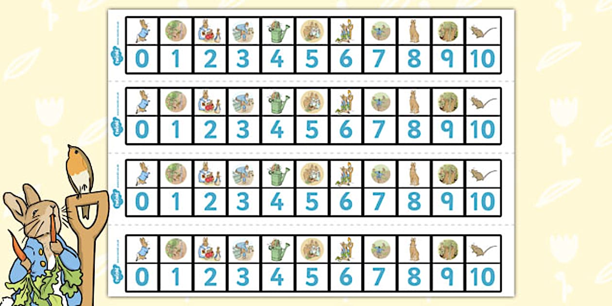 The Tale of Peter Rabbit Number Track 0-10 - Twinkl