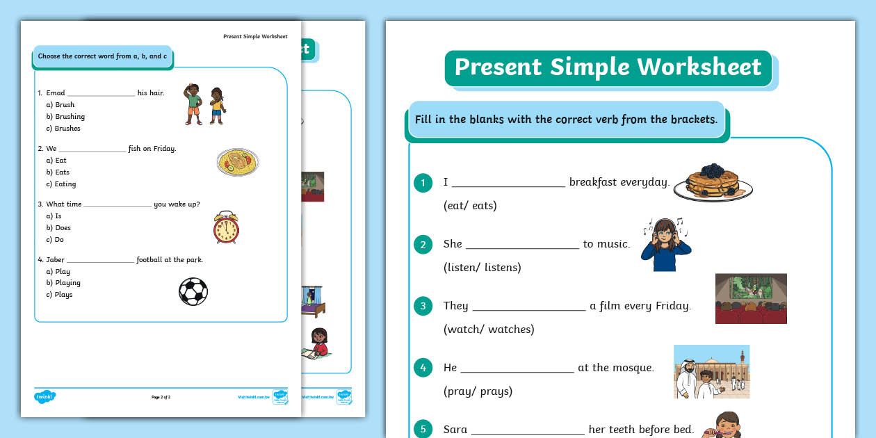 Unit 1 Grammar (Present Simple) Activity sheet - Twinkl