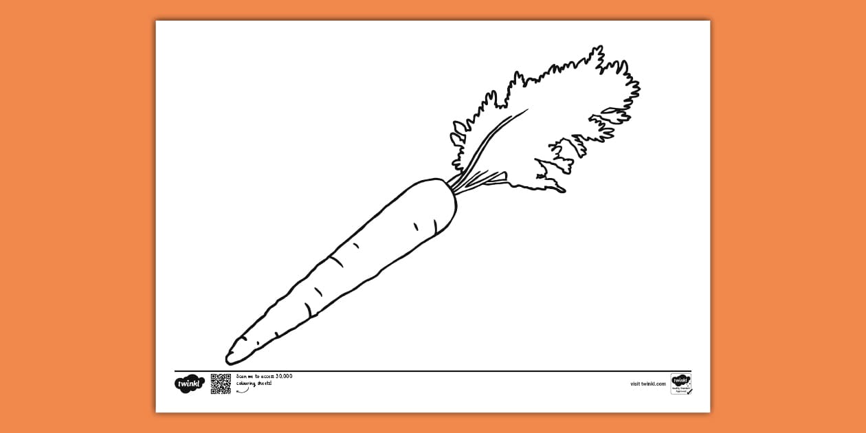 Carrot Colouring Page Printable | Colouring Sheets - Twinkl
