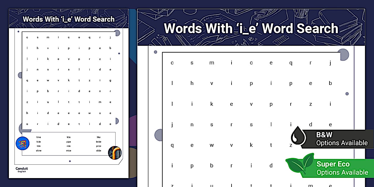 Reinforcing Sounds: Words With Split 'i_e' Word Search